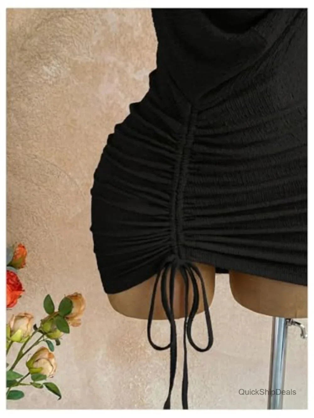 Dresses | Deep V Neck Bodycon Halter Mini Dress Tie Backless Ring ...